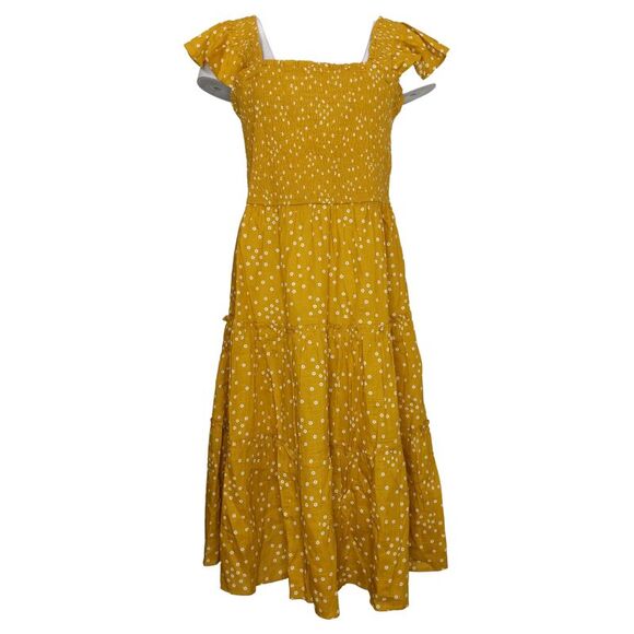 Candace Cameron Bure | Dresses | Candace Cameron Bure Petite Printed Smocked Midi Dress Womens ...